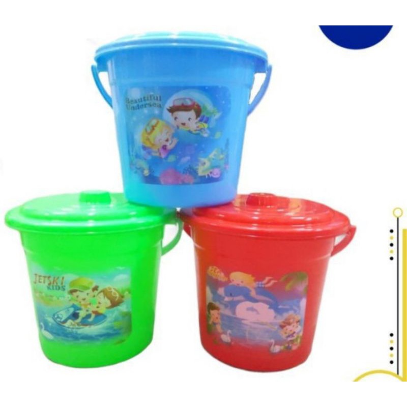 Jual Ember warna/ember motif/ember/ember+tutup/3L/4GL | Shopee Indonesia