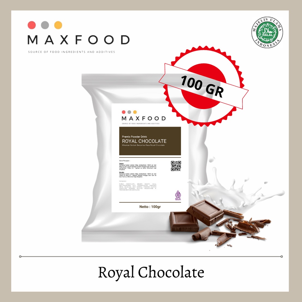 Jual MAXFOOD - Royal Chocolate / Bubuk Minuman Rasa Royal Choco 100 GR | Shopee Indonesia