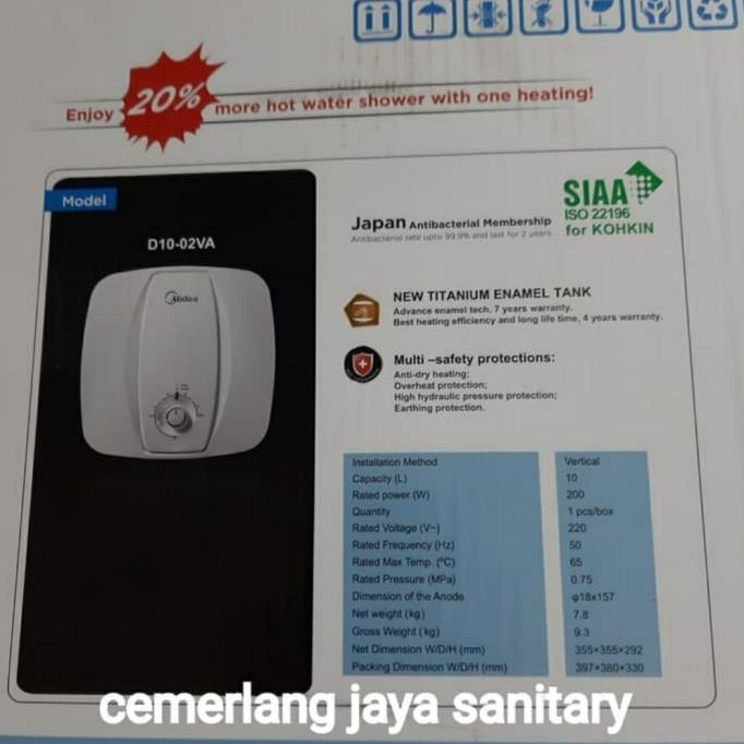 Jual Water Heater Listrik Midea 10 Liter D10-02Va/Pemanas Air Model Tampung | Shopee Indonesia