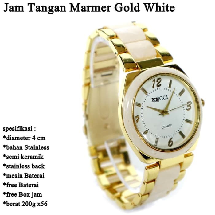 Jual Jam tangan semi keramik ges ring diamond putih full set | Shopee ...