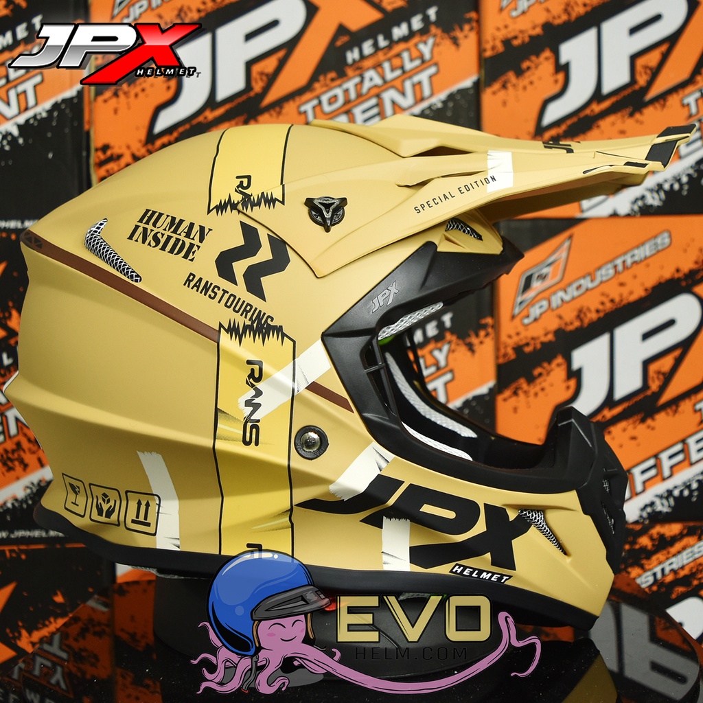 Jual HELM JPX CROSS_HUMAN INSIDE RAN - CAPPUCINO DOFF ORIGINAL HELM JPX ...
