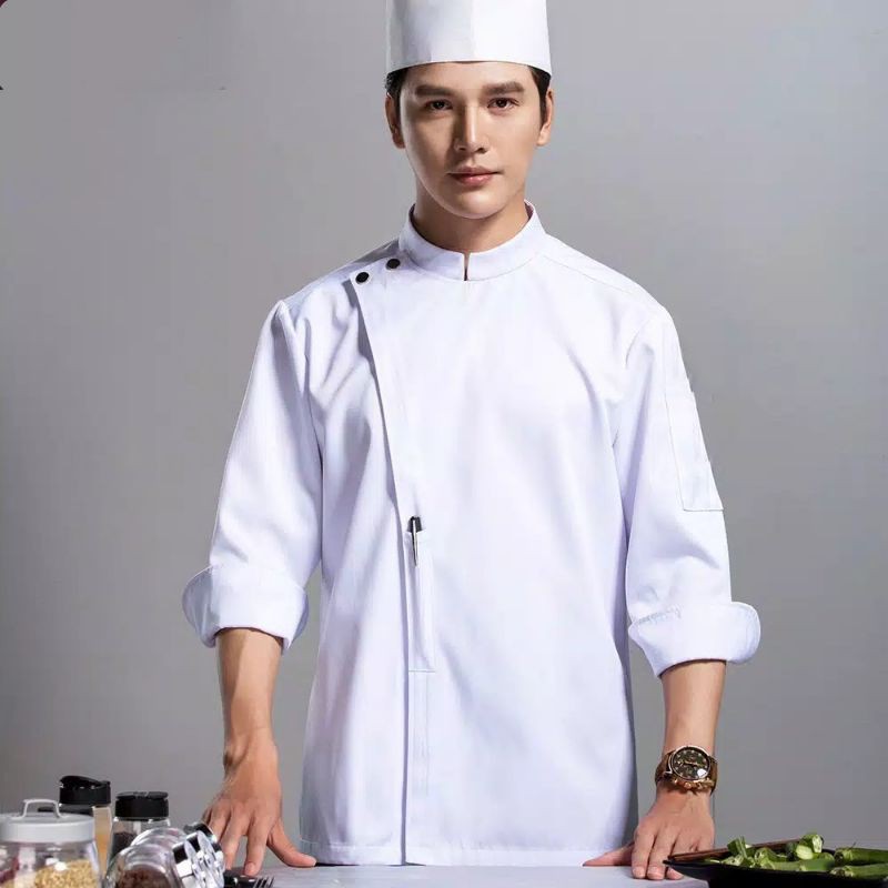 Jual BAJU KOKI KEMEJA CHEF UNISEX Lengan 7/8 | Shopee Indonesia