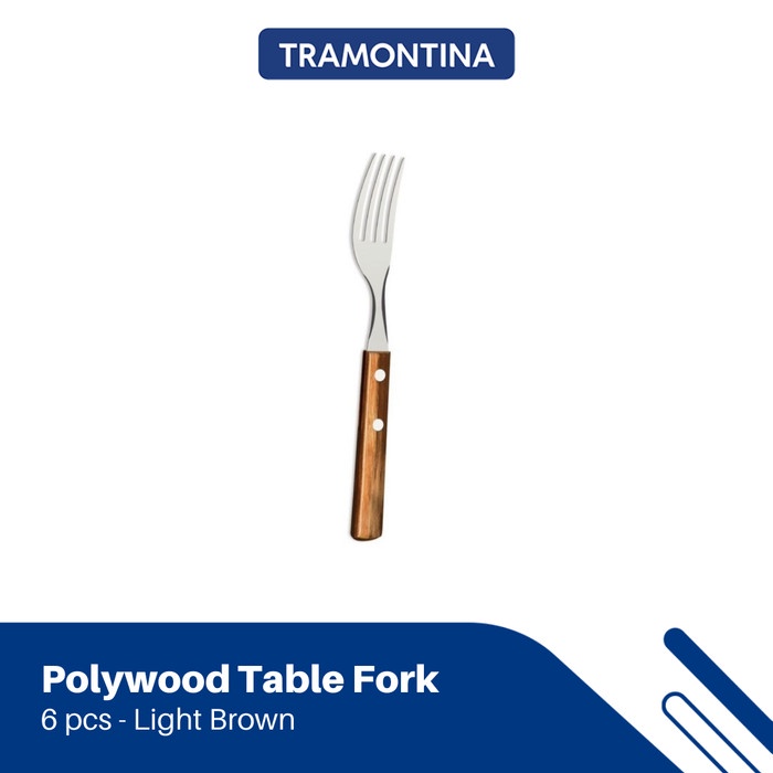 Jual Garpu Makan / Table Forks Set Tramontina Polywood Cokelat Muda 6 Pcs | Shopee Indonesia