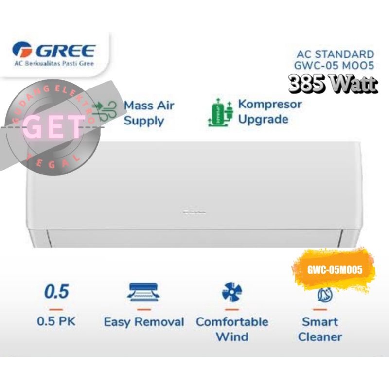 Jual AC SPLIT GREE 1/2 PK STANDAR [SMART CLEANER] ~ GW-C05MOO5 (KOTA ...