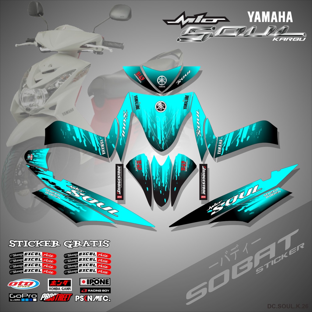 Jual DECAL FULL BODY MIO SOUL KARBU 2007-2012- DECAL STICKER FULL BLOCK ...