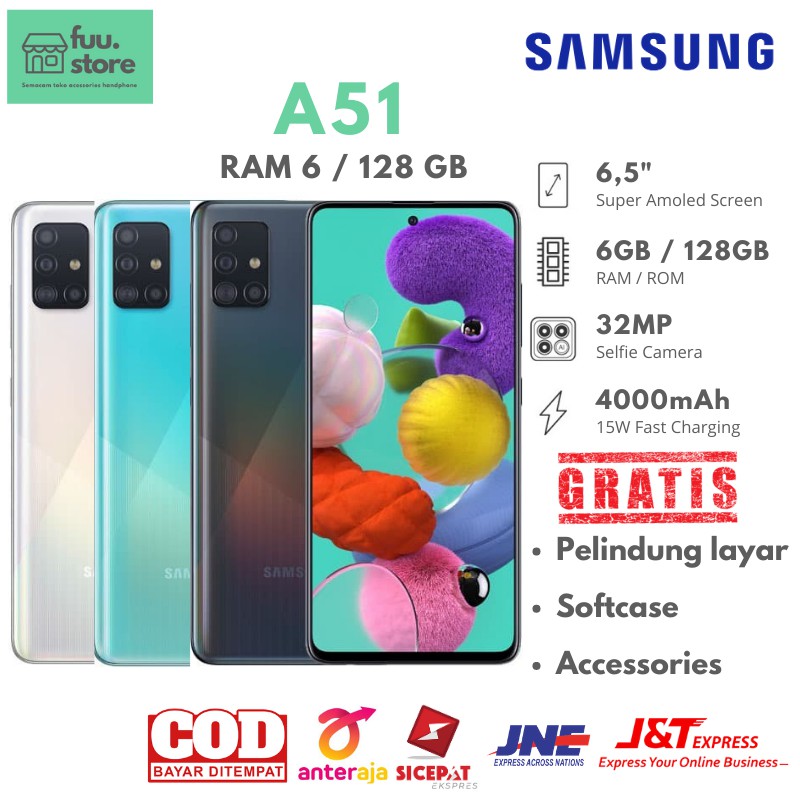 Jual SAMSUNG A51 6/128 Resmi 100% Original | Shopee Indonesia