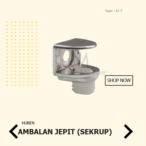 Jual HUBEN Ambalan Jepit (Sekrup) AJ - 7 | Ambalan Jepit Kaca + Sekrup Nylon HUBEN | Shopee ...