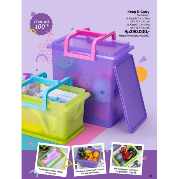 Jual TUPPERWARE KEEP N CARRY 10KG & 5KG PENYIMPANAN SERBAGUNA | Shopee ...