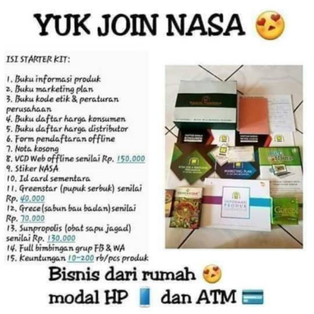 Jual Cara daftar Member NASA(free produk NASA) | Shopee Indonesia