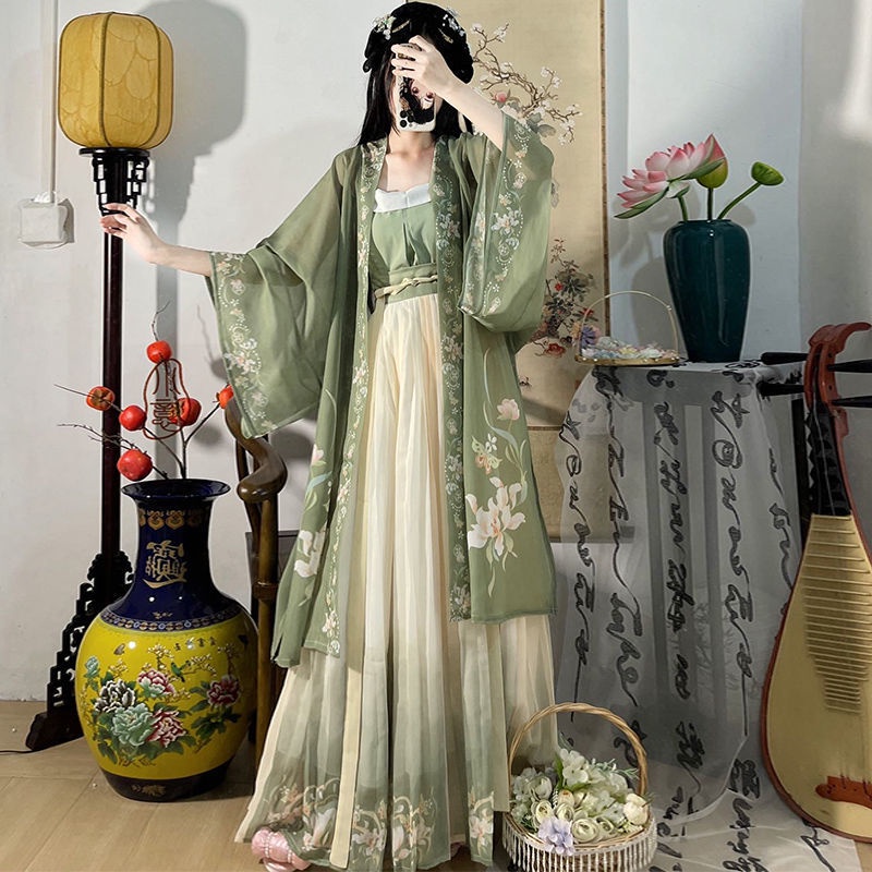Jual Bai Li Mingqing's original [green basket] Han women's song printed ...