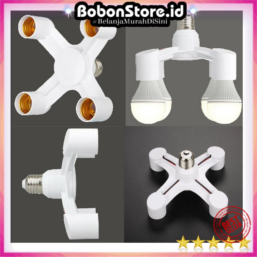 Jual Fitting E27 Cabang 3/4/5/6 Socket Adapter Lampu Bohlam Studio ...