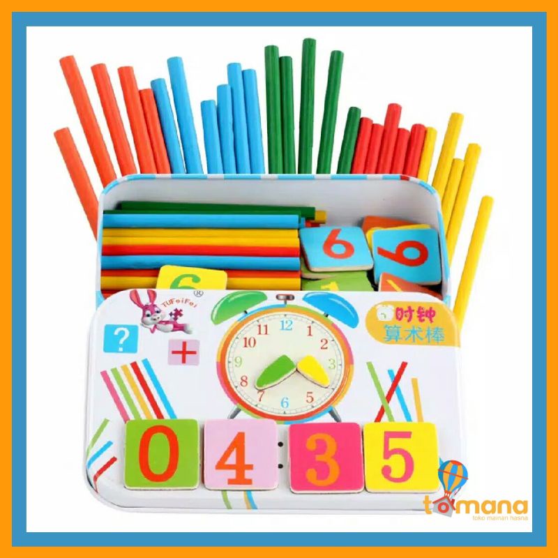 Jual mainan hitung matematika mainan stik kayu hitung mainan belajar ...