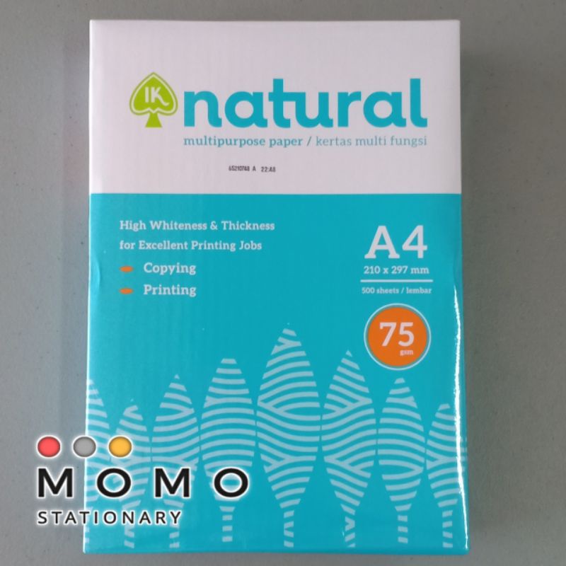 Jual kertas hvs A4 / kertas print natural A4 75gr ( 500 lembar ...