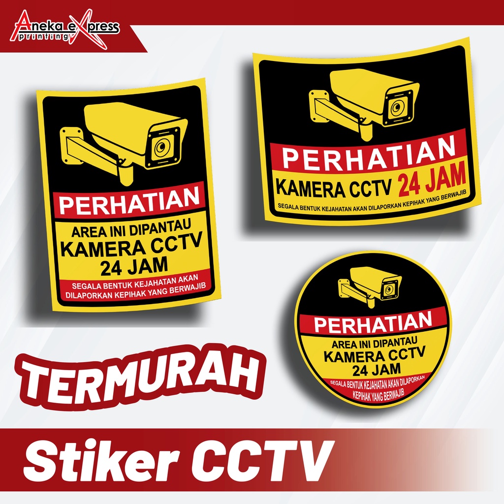 Jual Stiker CCTV Murah | Stiker CCTV 24 jam | Stiker Sign Kamera CCTV ...