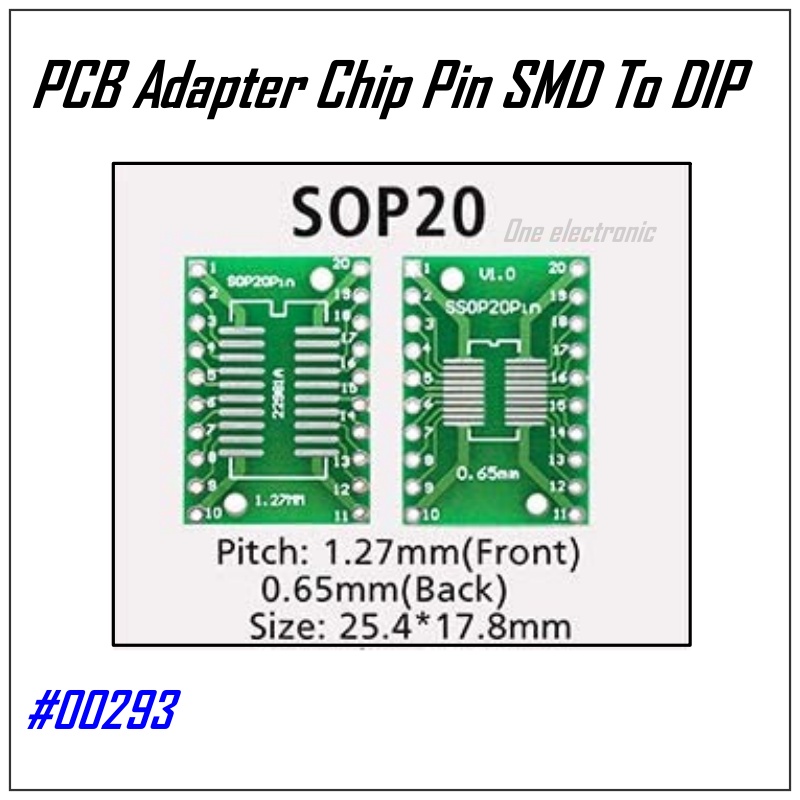 Jual PCB Board Converter Smd 0.65mm/1.27mm SOP20/SSOP20 Pin To 2.54mm ...