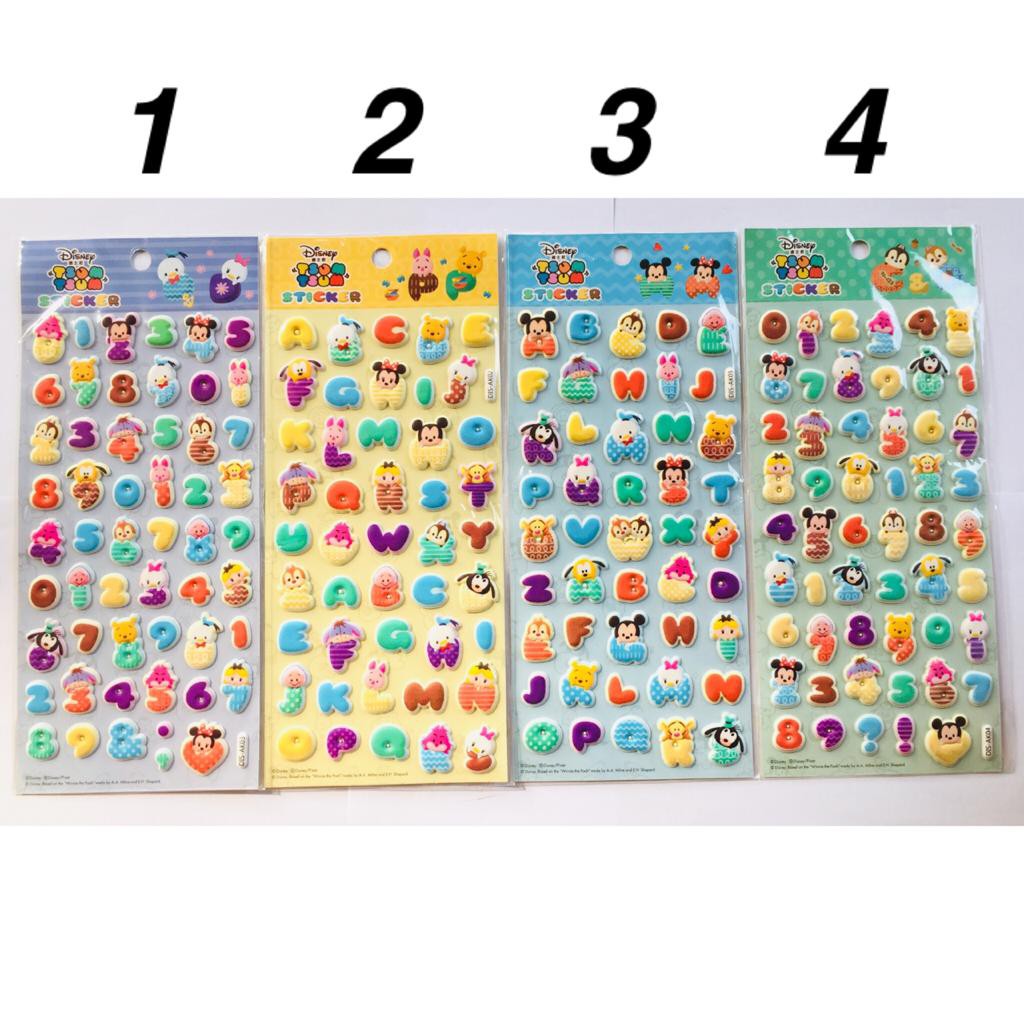 Jual Sticker alfabet angka number TSUM TSUM CHARACTER DISNEY SERIES ...
