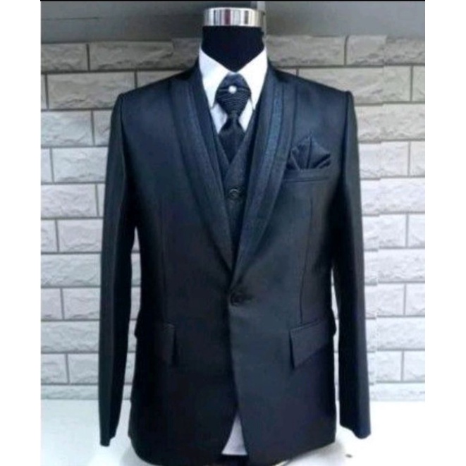 Jual JAS PENGANTIN PRIA HITAM /jas wedding pria hitam modern/jas formal ...