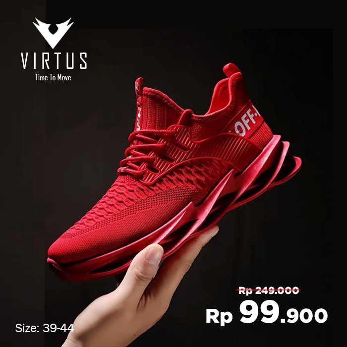 Jual VIRTUS Wear 39-44 RAVEN Red Merah - Sepatu Sneakers Pria Olahraga ...