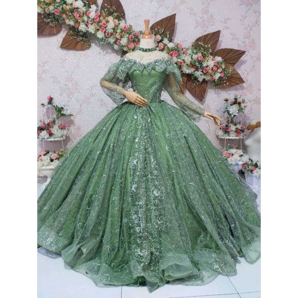 Jual gaun pengantin Sabrina kriwil | Shopee Indonesia