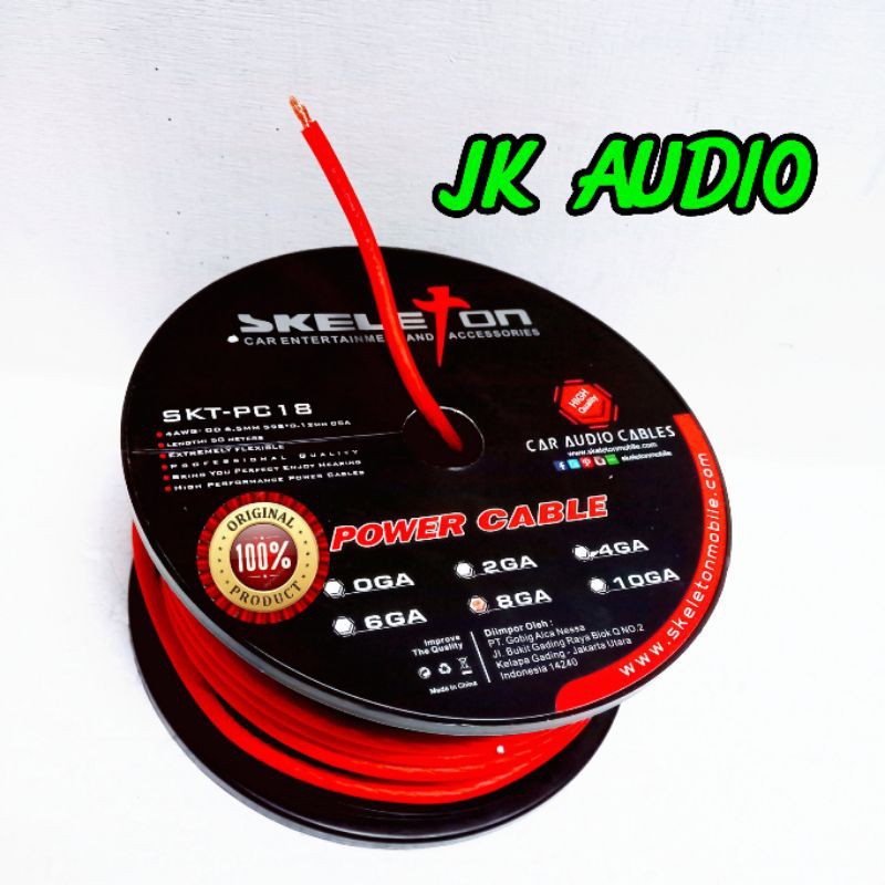 Jual Kabel Power 8 Awg Kabel Setrum 8 Awg Skeleton Kabel Accu 8 Awg ...