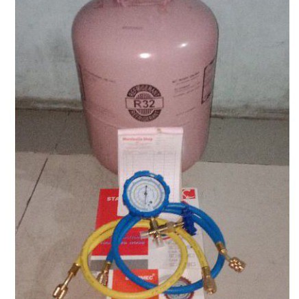 Jual Paket Freon AC R32 Refrigent 2 Kg dan Manifold Set Alat Pengisian ...