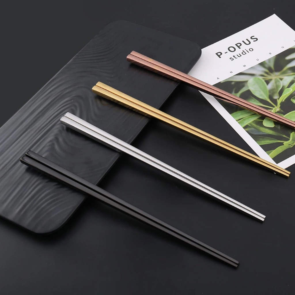 Jual Sumpit Stainless Steel Aesthetic Korea (Korean Style Chopstick ...
