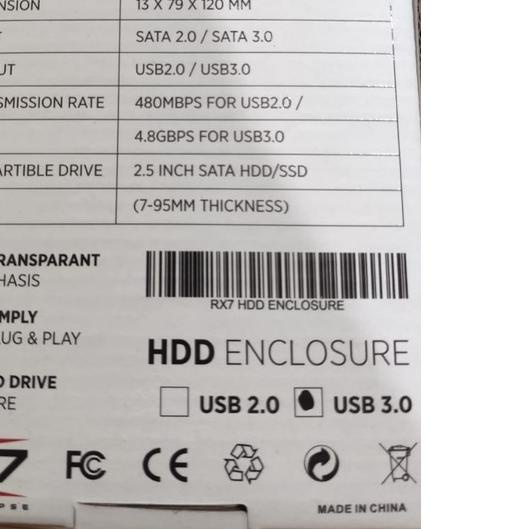 Jual RX7 SSD Enclosure 2.5" SATA USB 3.0 External Case ( BISA PAKAI ...