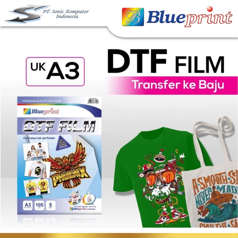 Jual Kertas Transfer Film DTF BLUEPRINT / Digital Transfer Film PET A3 | Shopee Indonesia