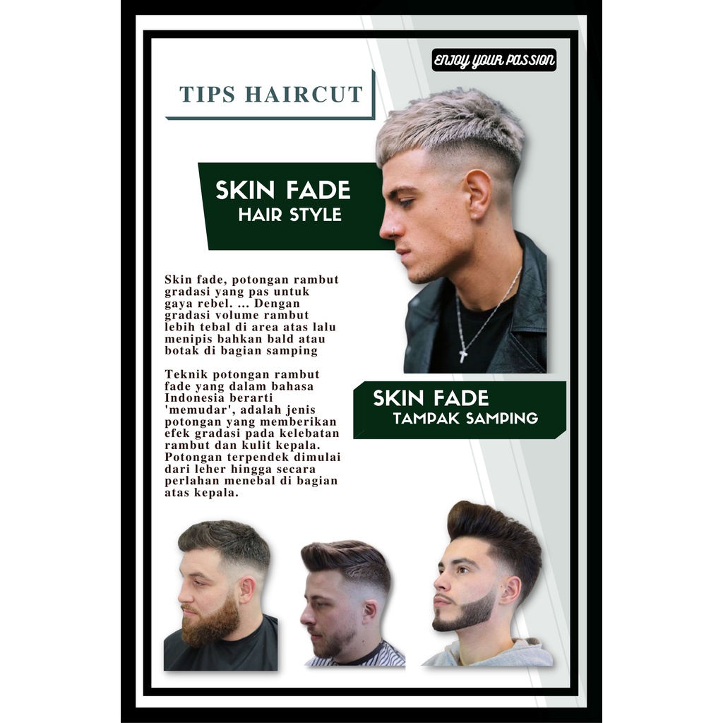 Jual poster hd - POSTER EDUKASI BARBERSHOP - poster pangkas rambut pria ...