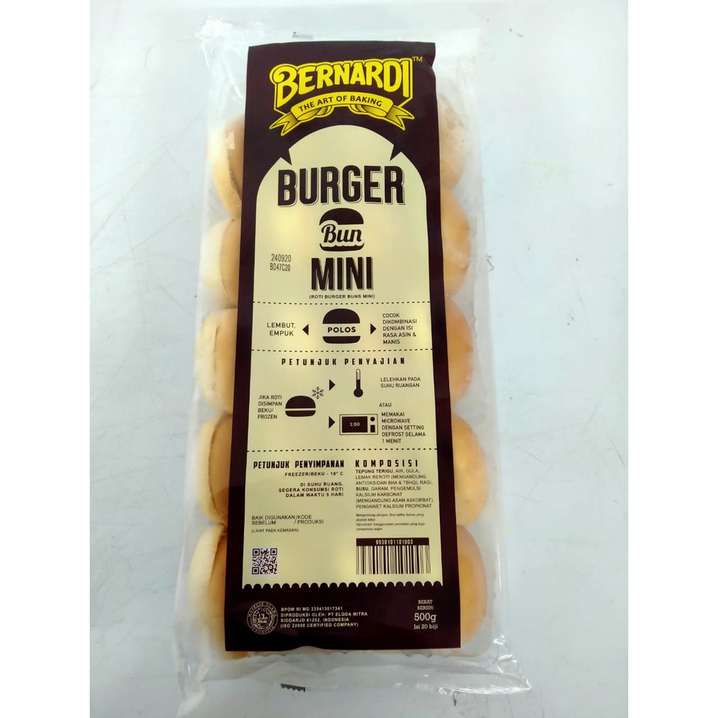 Jual ROTI BERNARDI MINI BURGER ISI 20 berat 500 Gr | Shopee Indonesia