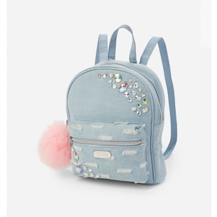 Jual Terlaris Tas JUSTICE Mini Backpack Denim Jeans Flip Sequin Ransel ...