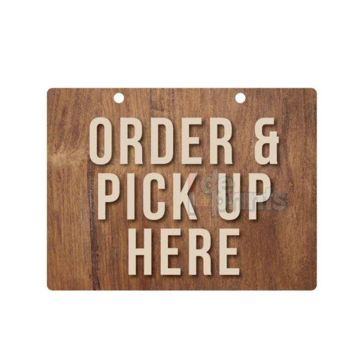 Jual Papan Order & Pick Up Here Sign Unik Kayu| Signage Pick Up Here ...