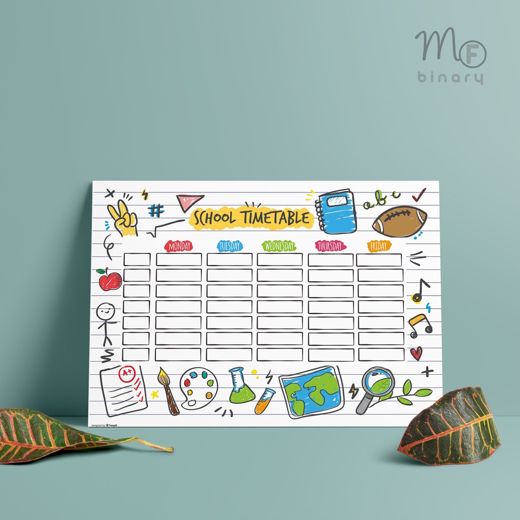 Jual Poster Jadwal Pelajaran + Free Spidol | Sch08 | Poster Animasi ...