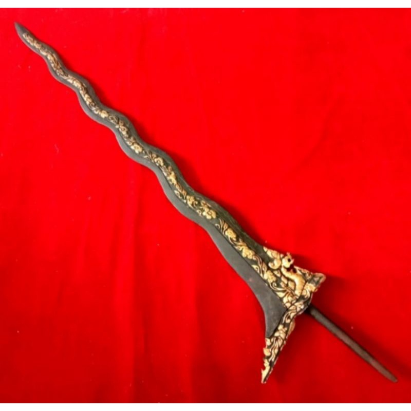 Jual Keris Nogo Rojo Sabuk Inten Luk 11 Kinatah Kamarogan Kamardikan Alusan Wilahan | Shopee ...