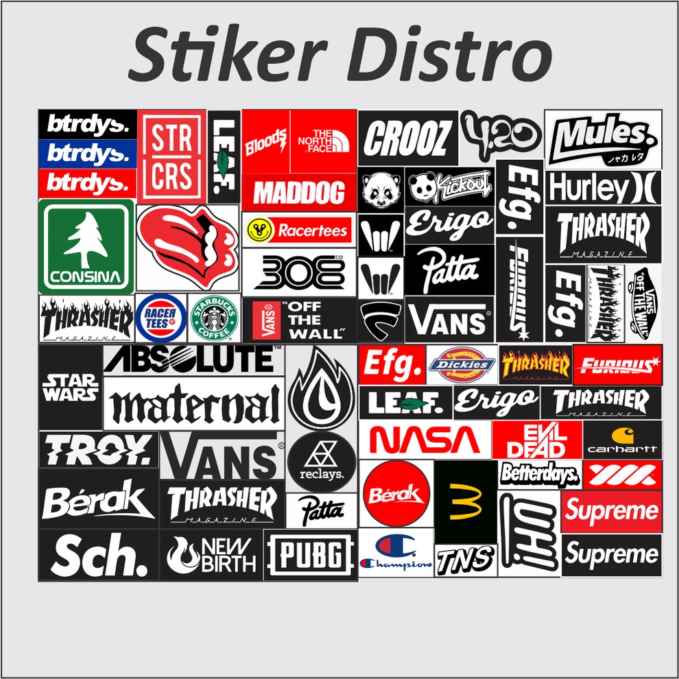 Jual Stiker Sticker Distro Brand Hologram Helm Motor Laptop Leptop ...