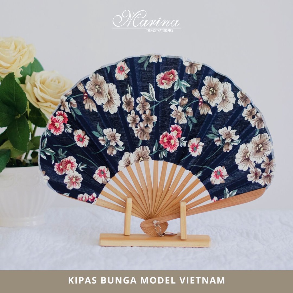 Jual MARINA LIVING - Kipas Lipat Bunga Vietnam (Bulat) | Shopee Indonesia