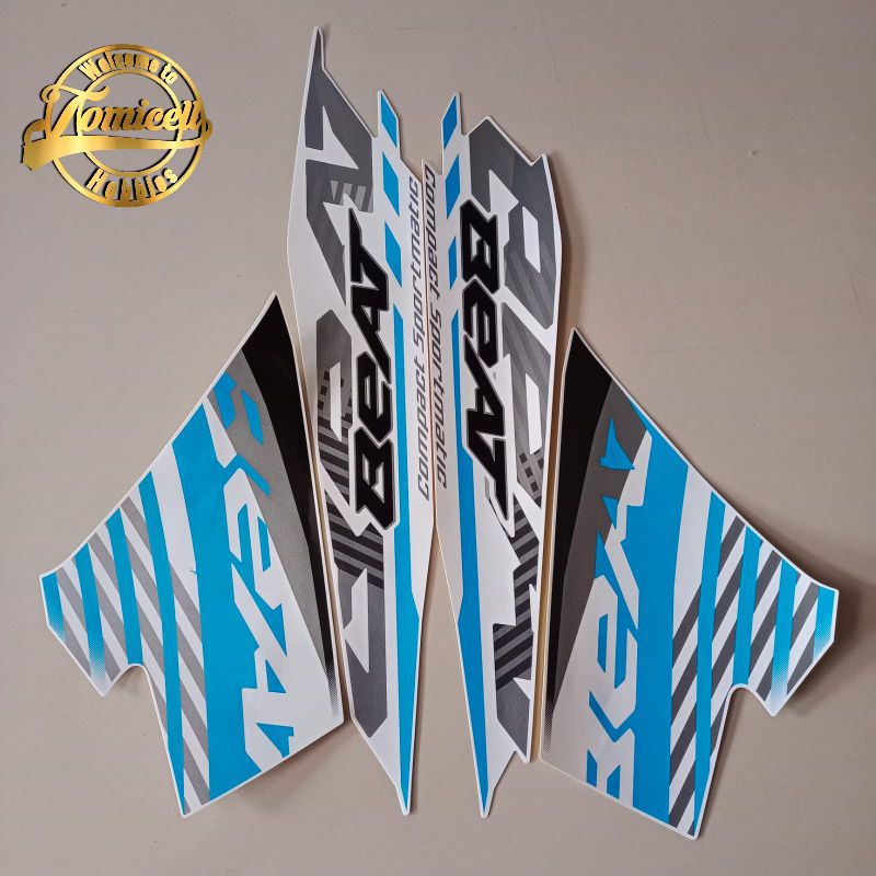 Jual stiker striping honda new beat CBS sporty warna biru tosca 2022 ...