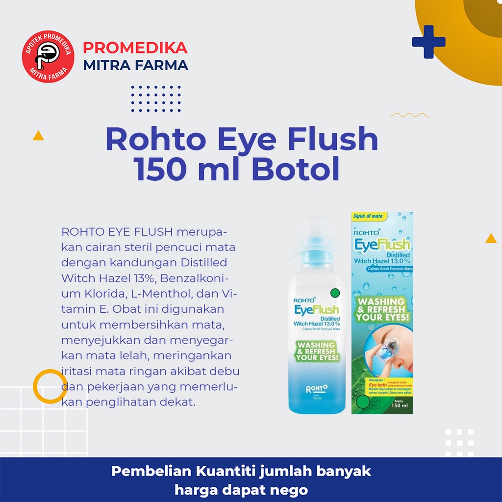 Jual Rohto Eye Flush 150 ml Botol / Cairan Steril Pencuci Mata | Shopee ...