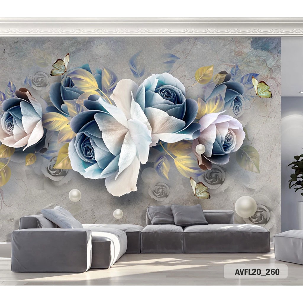 Jual Wallpaper Custom Bunga 3d- Wallpaper Bunga 3d- Wallpaper Dinding ...