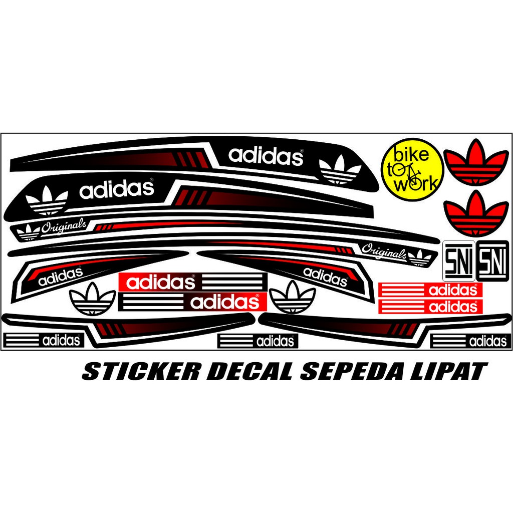 Jual STIKER STRIPING UNIVERSAL DECAL SEPEDA LIPAT VARIASI NEW ADIDAS ...