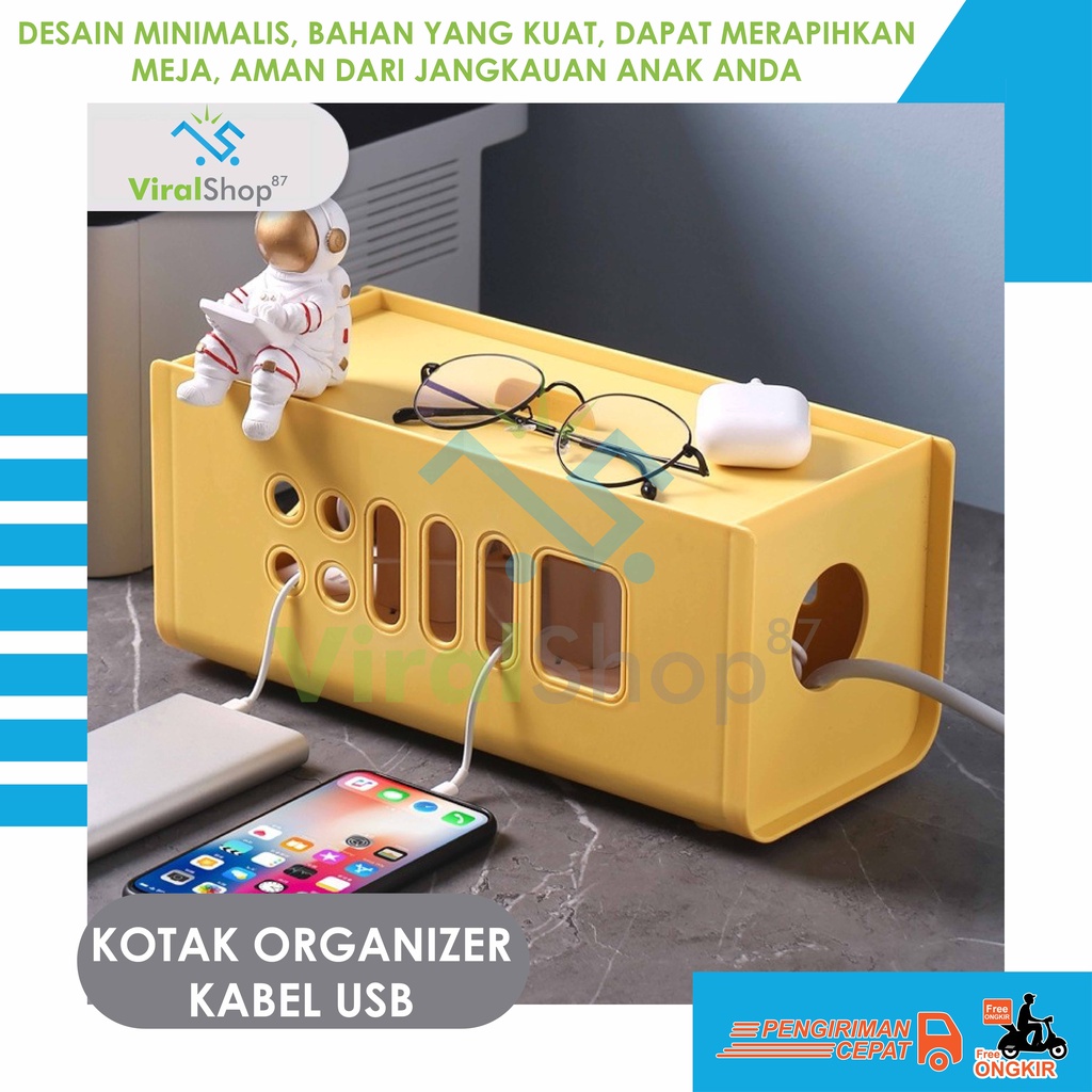 Jual Stop Kontak Tempat Box Cable Charger Hp Kotak Kabel USB Organizer ...