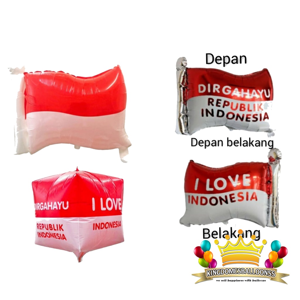 Jual Balon Foil Dirgahayu Bendera Merah Putih/Balon Foil HUT RI 17 ...