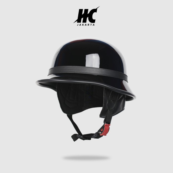 Jual Helm Half Face Nazi Black Glossy | Shopee Indonesia
