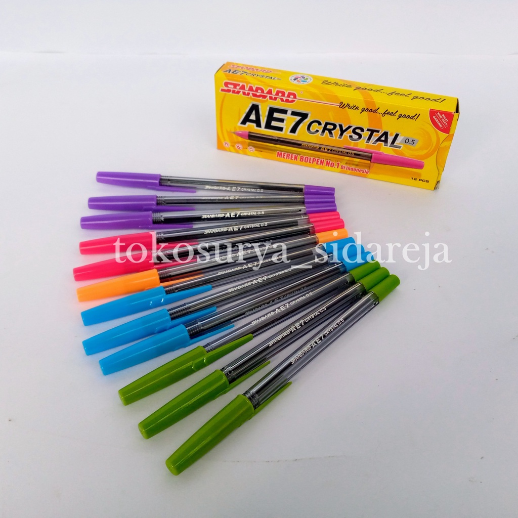 Jual PULPEN STANDARD AE7 CRYSTAL 0.5 (PACK) / BOLPEN STANDARD AE7 ...