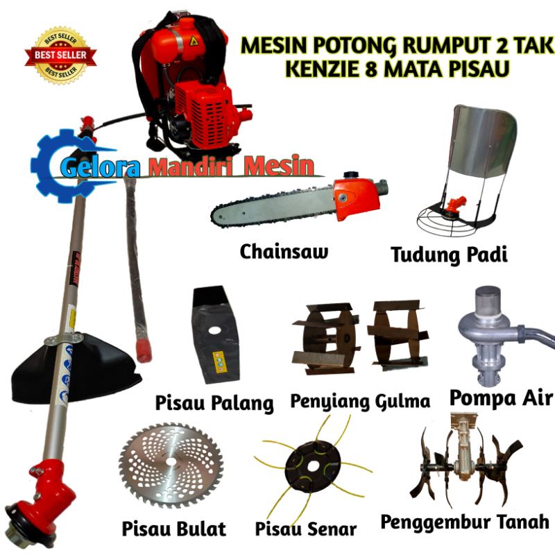 Jual MESIN POTONG RUMPUT 2 TAK MULTIFUNGSI 8 MATA PISAU DAN CHAINSAW ...