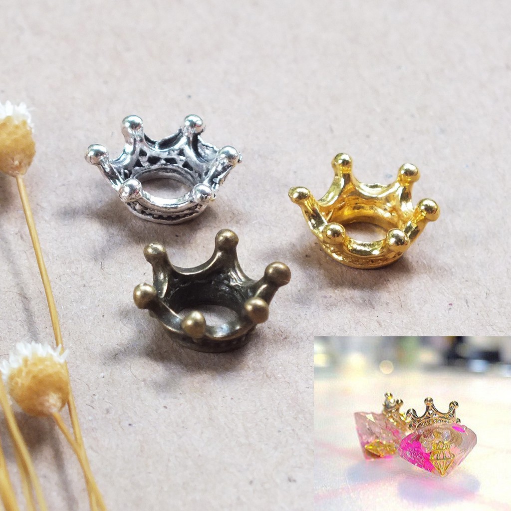 Jual Bezel Charm Solid Mahkota Mini Crown Cameo Blank Liontin Bandul ...