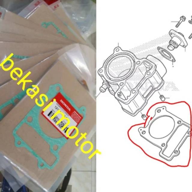 Jual 12191-K15 packing gasket cylinder blok honda cb 150 old lama CBR 150 old lama cbr 150R ...