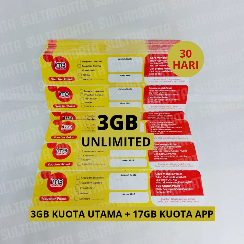 Jual VOUCHER INDOSAT 3GB UNLIMITED (3GB + 17GB APPS) ORI - KHUSUS ...