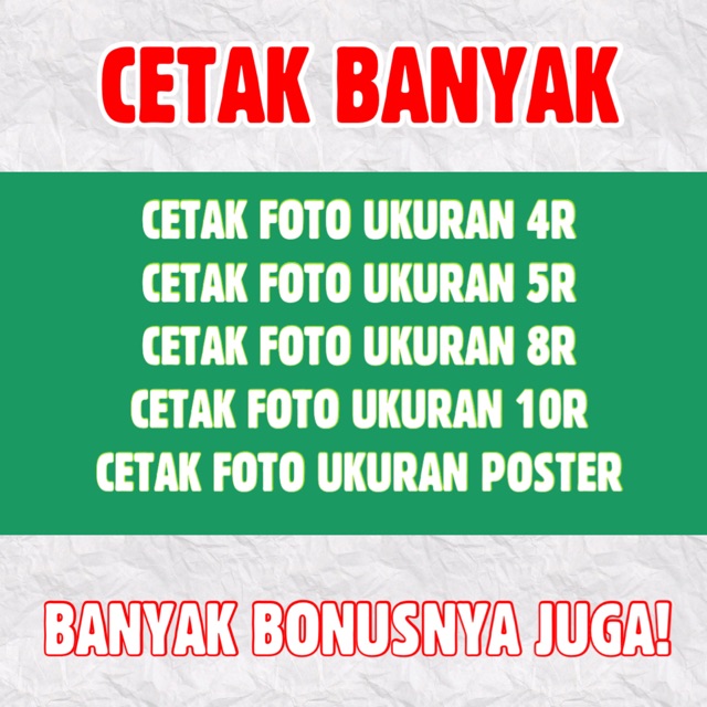 Jual CETAK FOTO 4R, 5R, 8R, 10R DAN A3+ | Shopee Indonesia