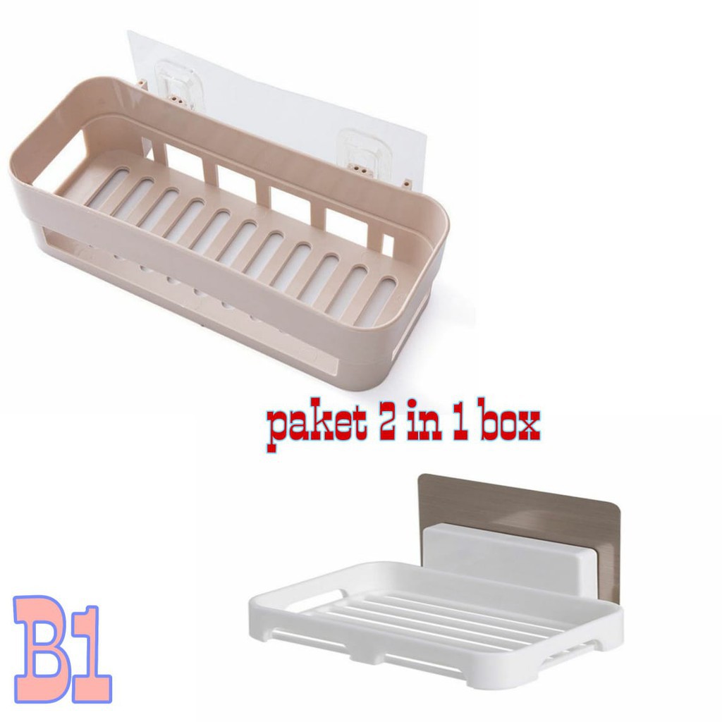 Jual Alat Kamar Mandi 2 in1 Tempat Sabun dan Rak Kamar Mandi plastik ...